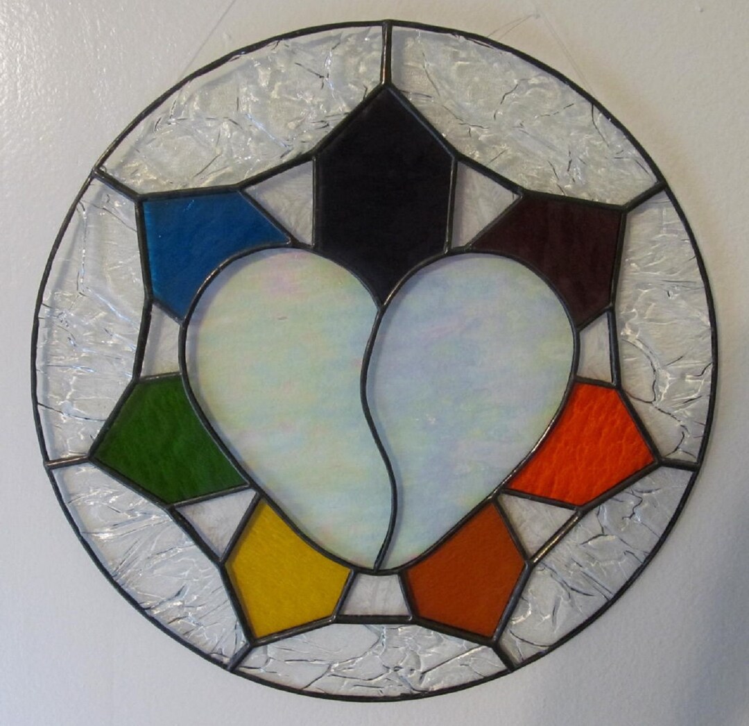 Broken Heart Stained Glass Suncatcher - Etsy