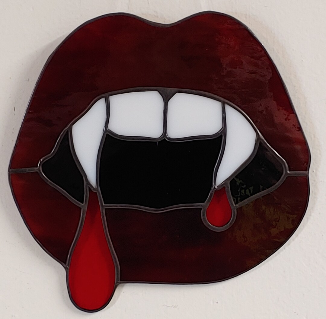 Vampire Kisses Stained Glass made to Order - Etsy
