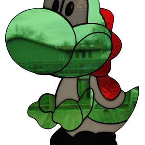 Dino Inspired Stained Glass Suncatcher Fan Art made to Order - Etsy