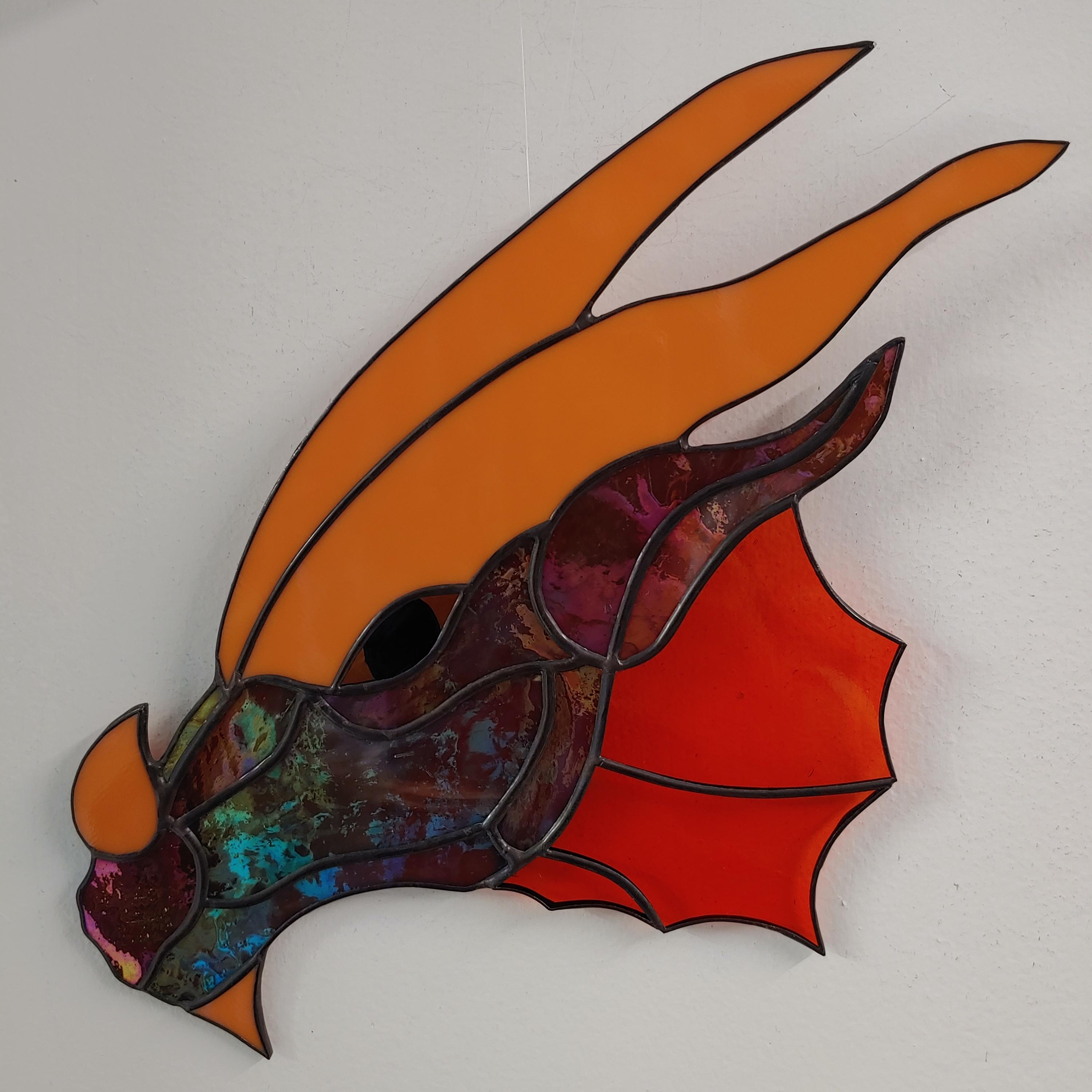 Dragon Head Stained Glass Suncatcher - Etsy