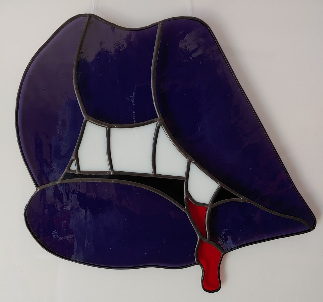 Vampire Lips Stained Glass (made to Order) - Etsy