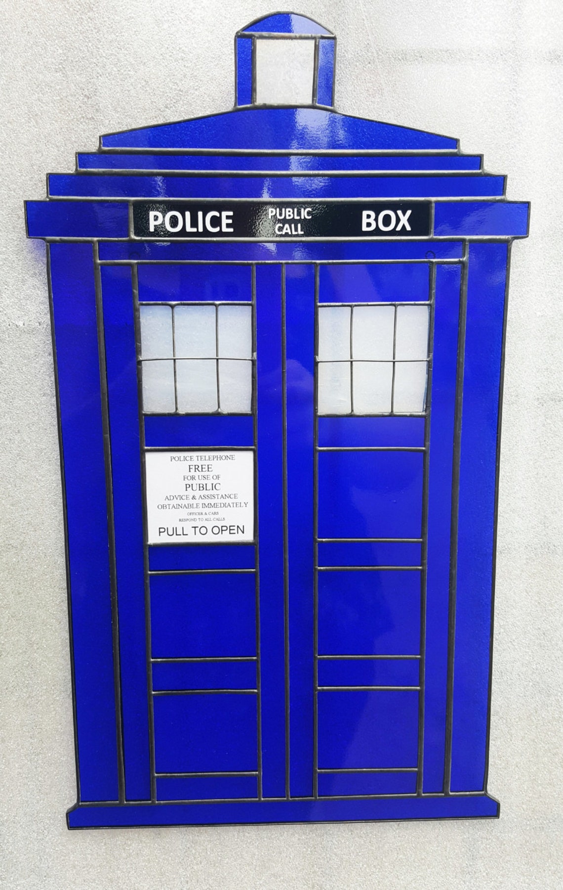 Police Box Stained Glass Suncatcher made to Order | Etsy