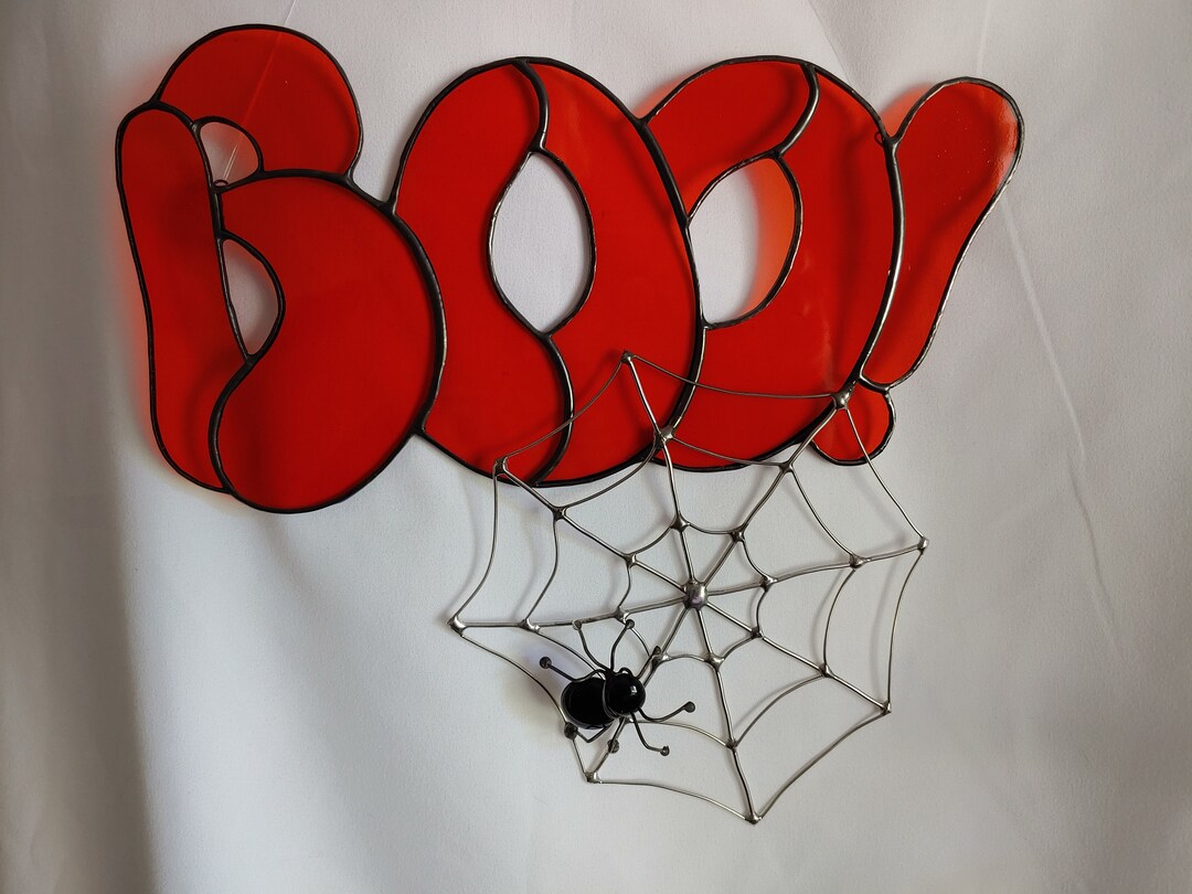 Boo With Spider and Web made to Order - Etsy
