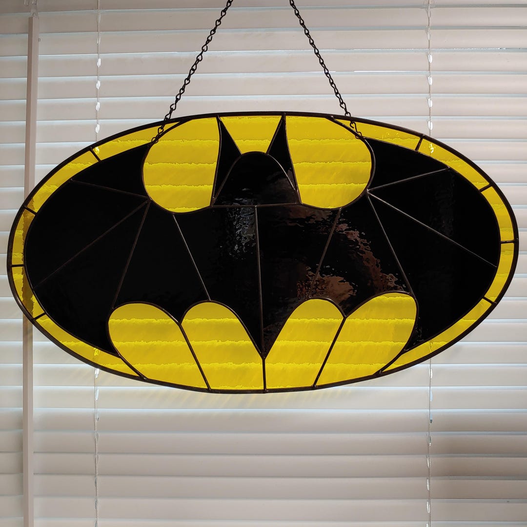 Bat Signal Stained Glass Suncatcher (made to Order) - Etsy