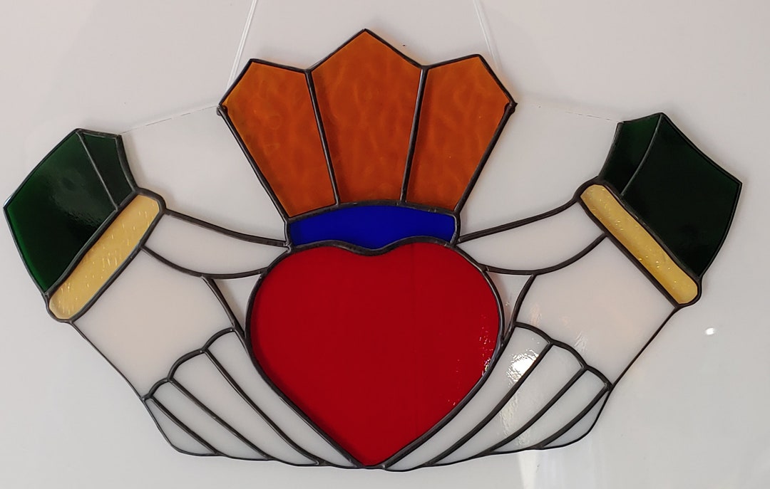 Celtic Claddagh Stained Glass Suncatcher (made to Order) - Etsy