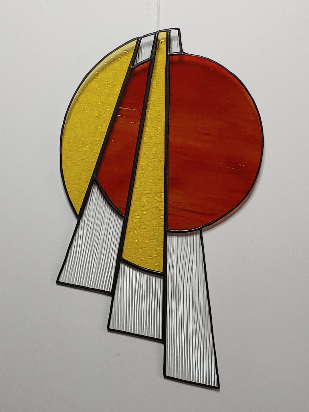Abstract Sun Stained Glass Suncatcher made to Order - Etsy