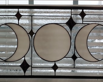 Pick Your Color Full Celestial Moon Phase, Stained Glass, Moon Phase ...