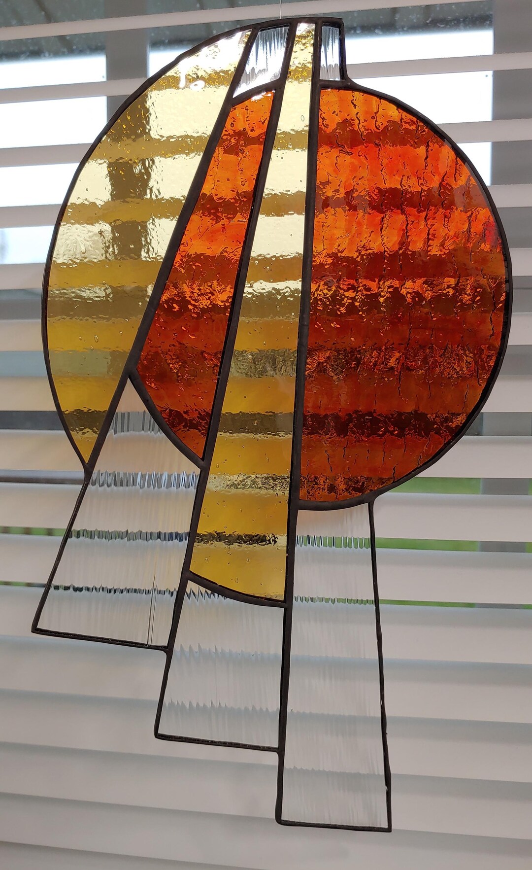 Abstract Sun Stained Glass Suncatcher - Etsy