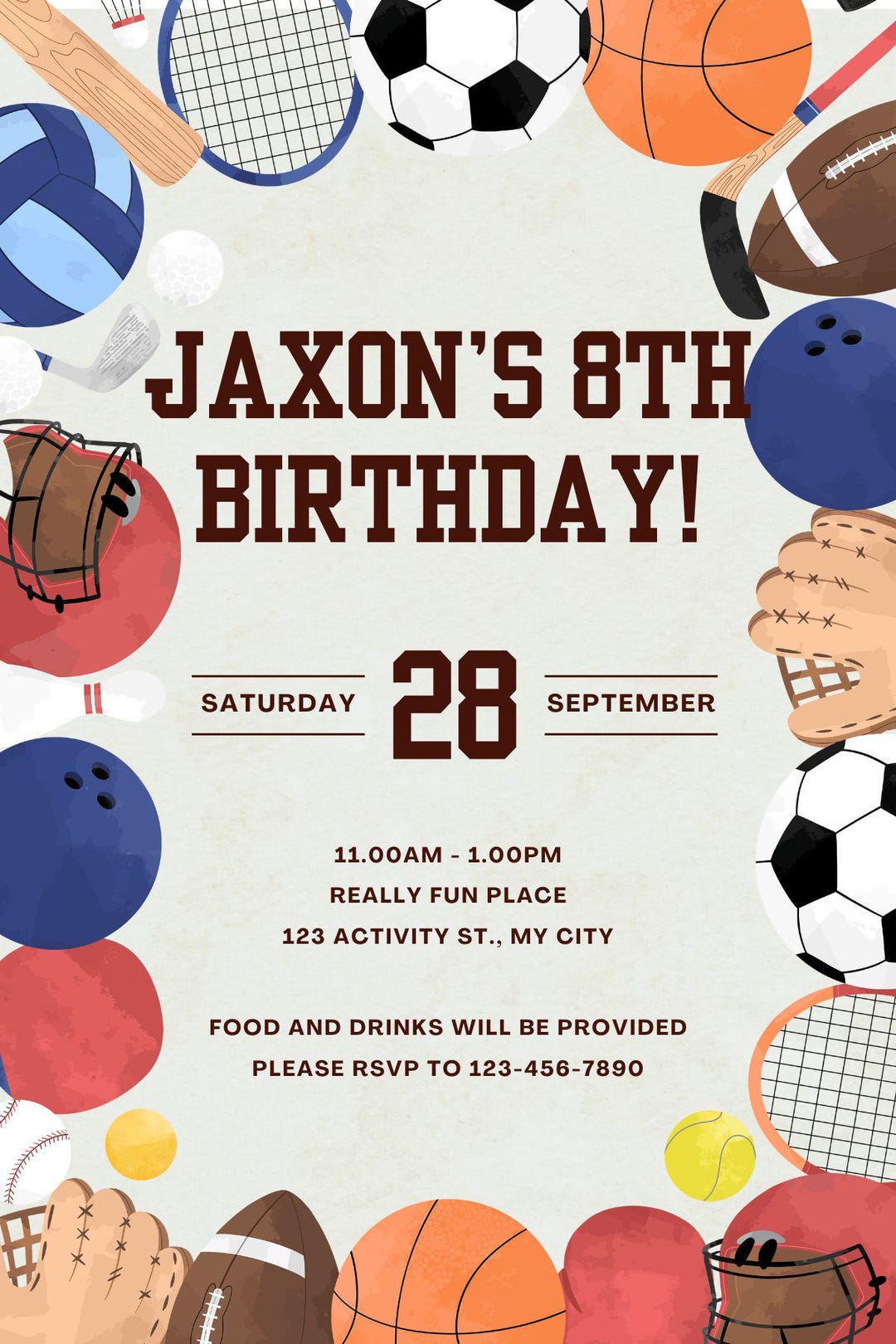 Editable Printable Sports Invitation - Etsy