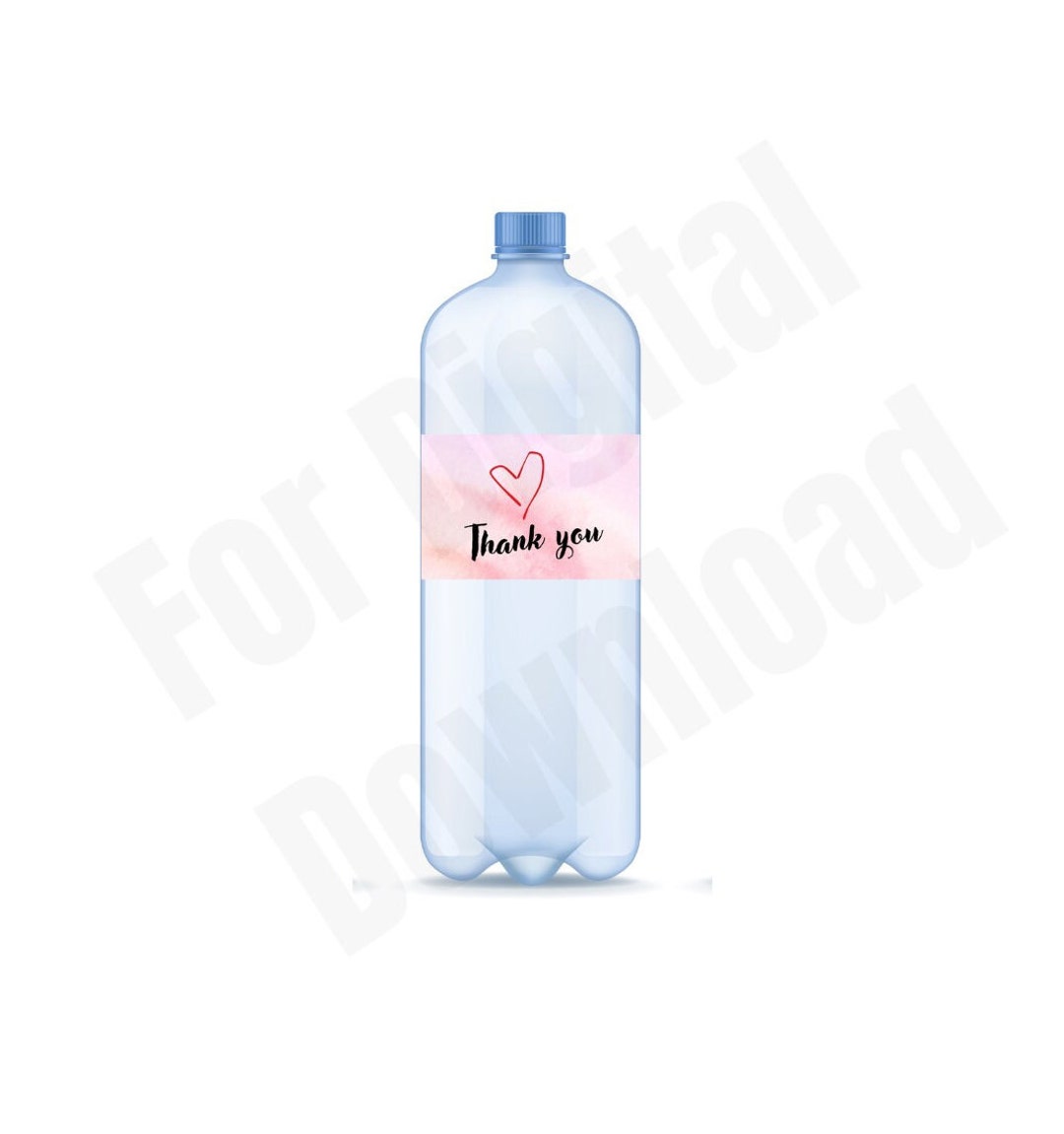 Water Bottle Printable Wrap - Thank You - Etsy