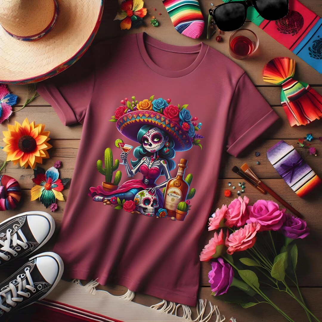 Mexican Catrina Shirt, Day of the Dead Tee, Mexican Tradition and ...
