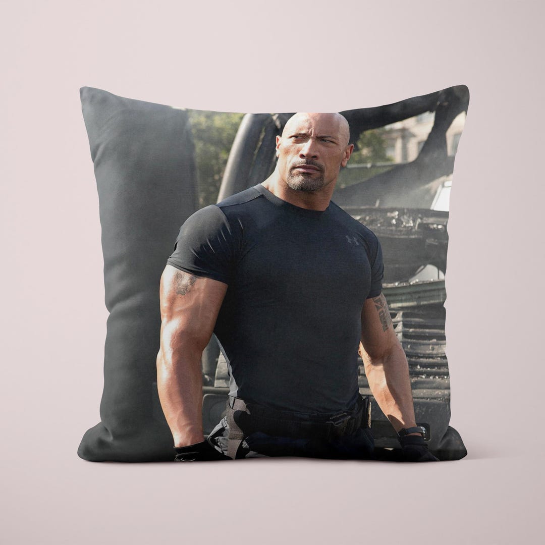 Dwayne Johnson Action Star Cushion & Pillow Gift, Fun Celebrity Fan ...