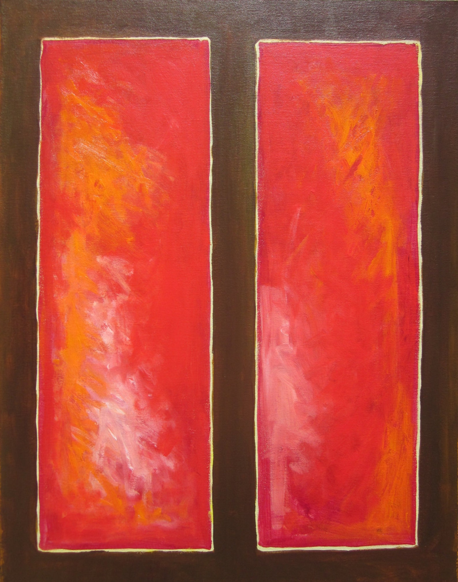 Original Abstract Acrylic Painting Red Orange Vertical Rectangles - Etsy