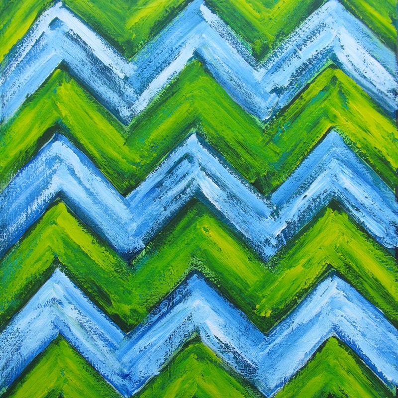 Chevron Painting - Etsy