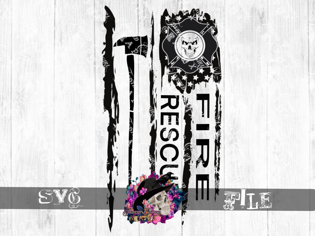 Firefighter Distressed American Flag SVG - Etsy
