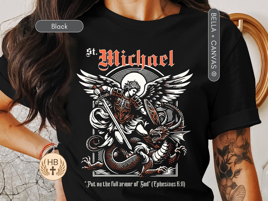 Saint Michael Archangel Shirt Catholic Gift, Bible T-shirt Men Women ...