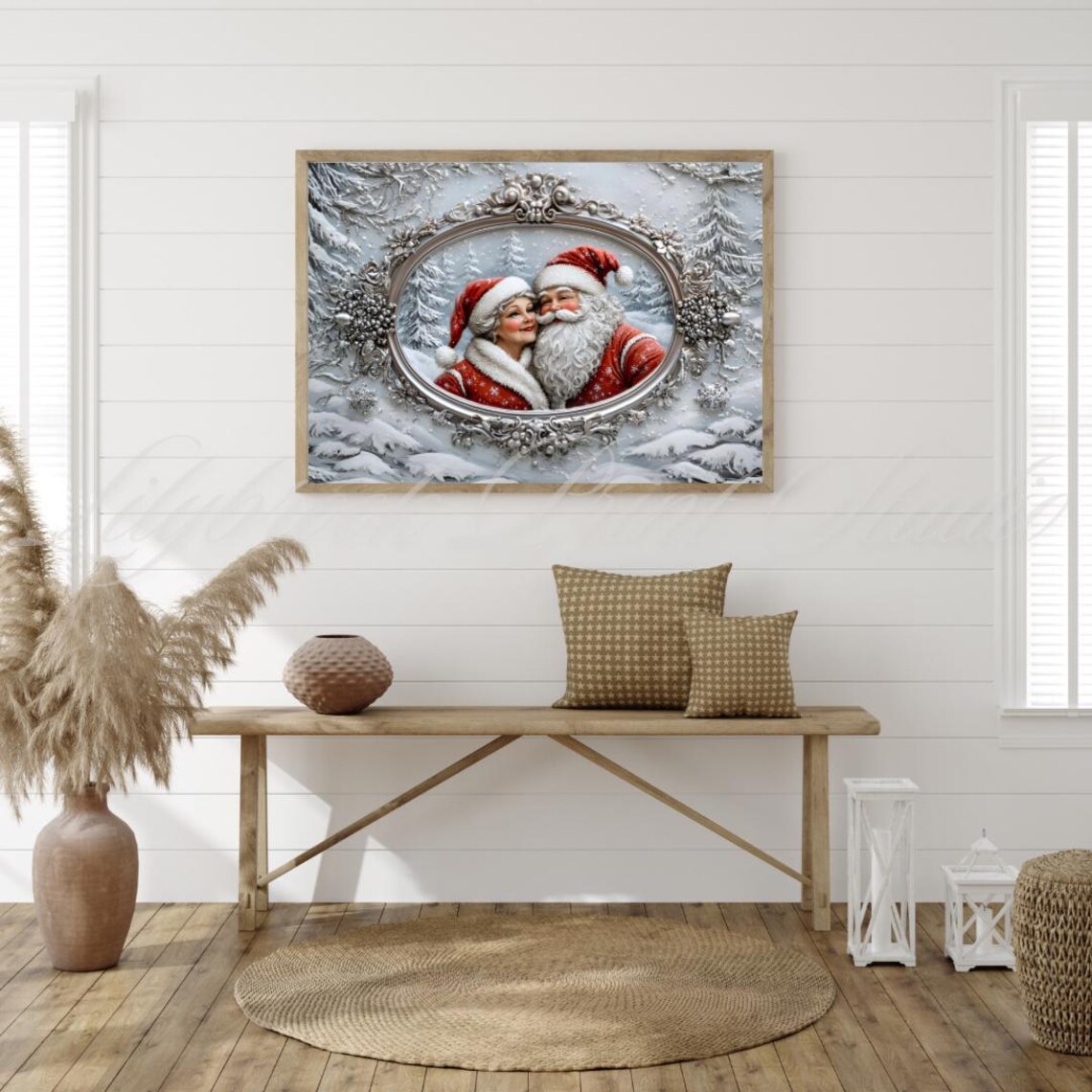 Vintage Santa & Mrs. Claus Print: Christmas Holiday Decor (digital ...