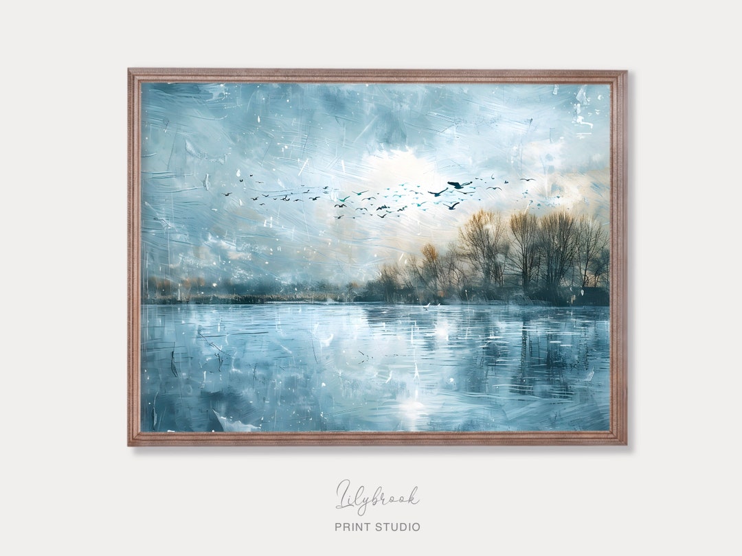 Serene Lake Landscape Digital Print - Printable Wall Art, Home Decor ...