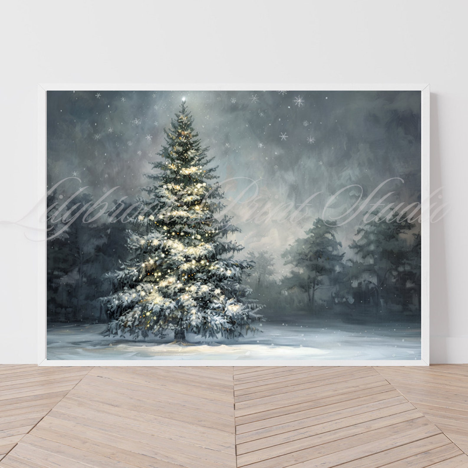 Christmas Tree Oil Painting Print, Printable Christmas Decor, Christmas ...