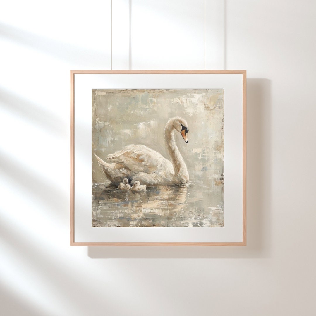 Swan Print Set of 4,printable Wall Art, Swan Print, Swan Lake Print ...