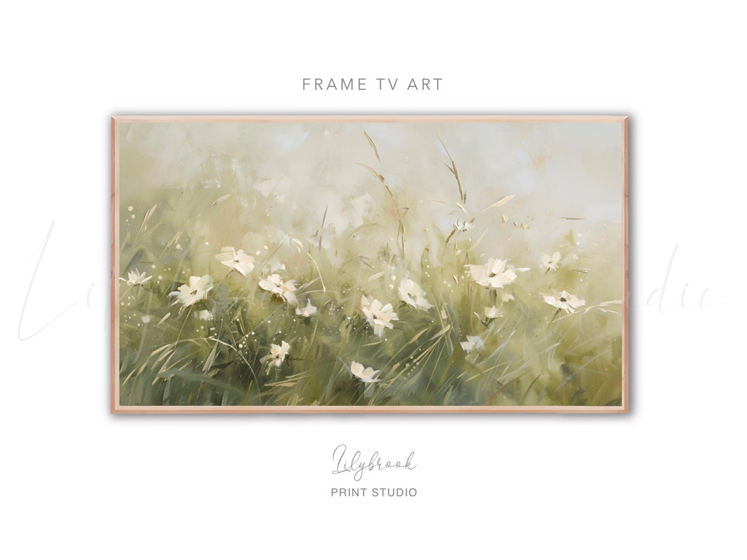 Wildflower Field Landscape Frame TV Art: Spring Digital Download for ...