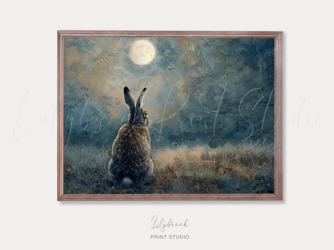 Hare Oil Painting / Printable Wall Art / Digital Download Art / Wall ...