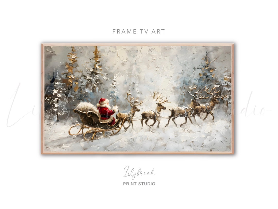 Santa Painting Frame TV Art: Christmas Digital Download - Etsy
