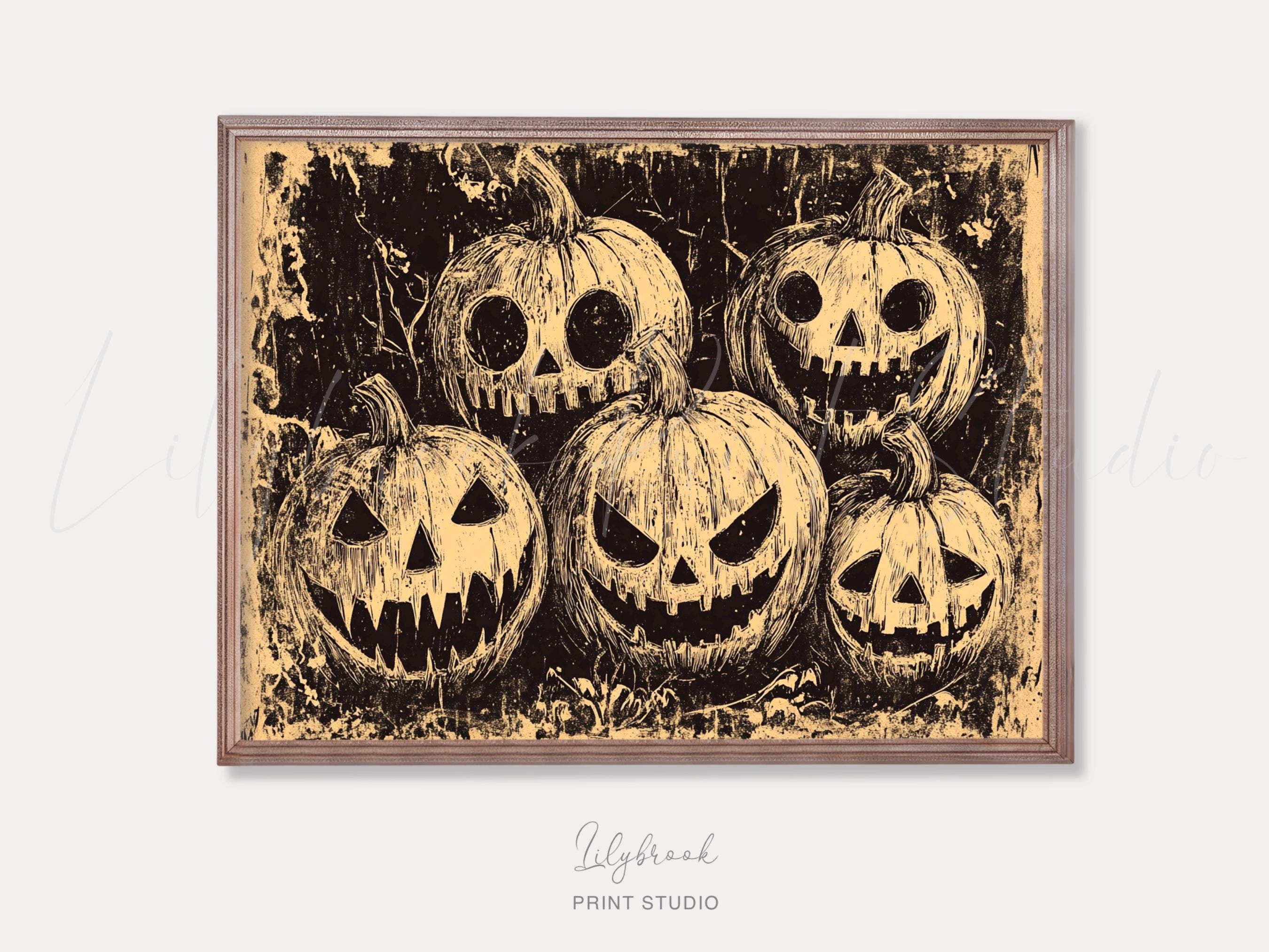 Vintage Halloween Prints Set of 6 Halloween Print, Halloween Wall Art ...