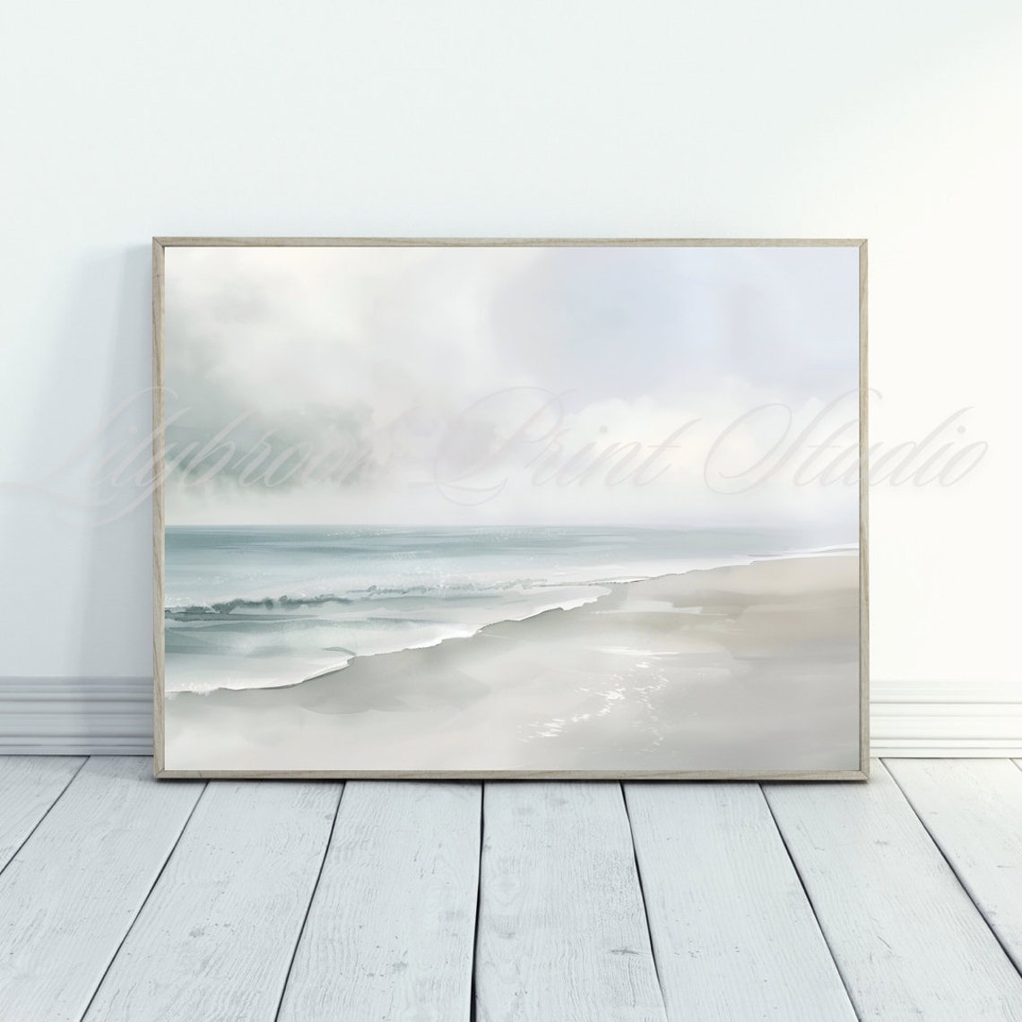 Neutral Beach Print: Coastal Watercolor Painting (digital Download) - Etsy