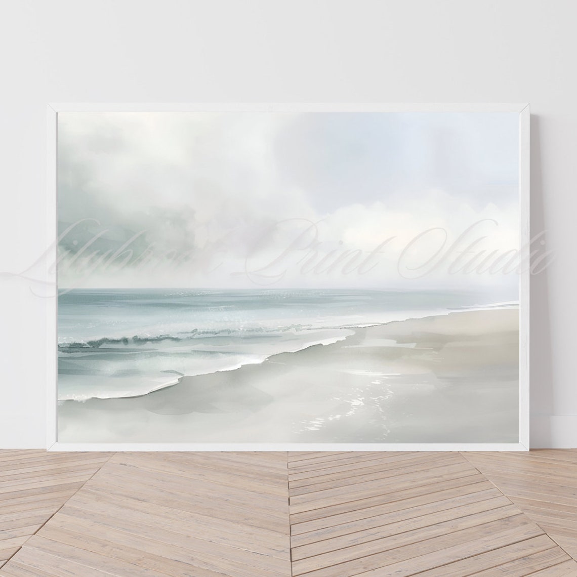 Neutral Beach Print: Coastal Watercolor Painting (digital Download) - Etsy