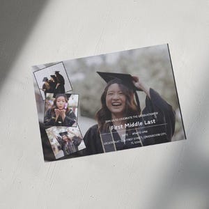 Full Background Graduation Invite Template, 7x5 In. - Etsy