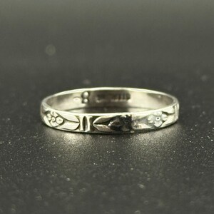 Engraved Victorian Sterling Silver Band - Elegant Antique-style Pretty ...