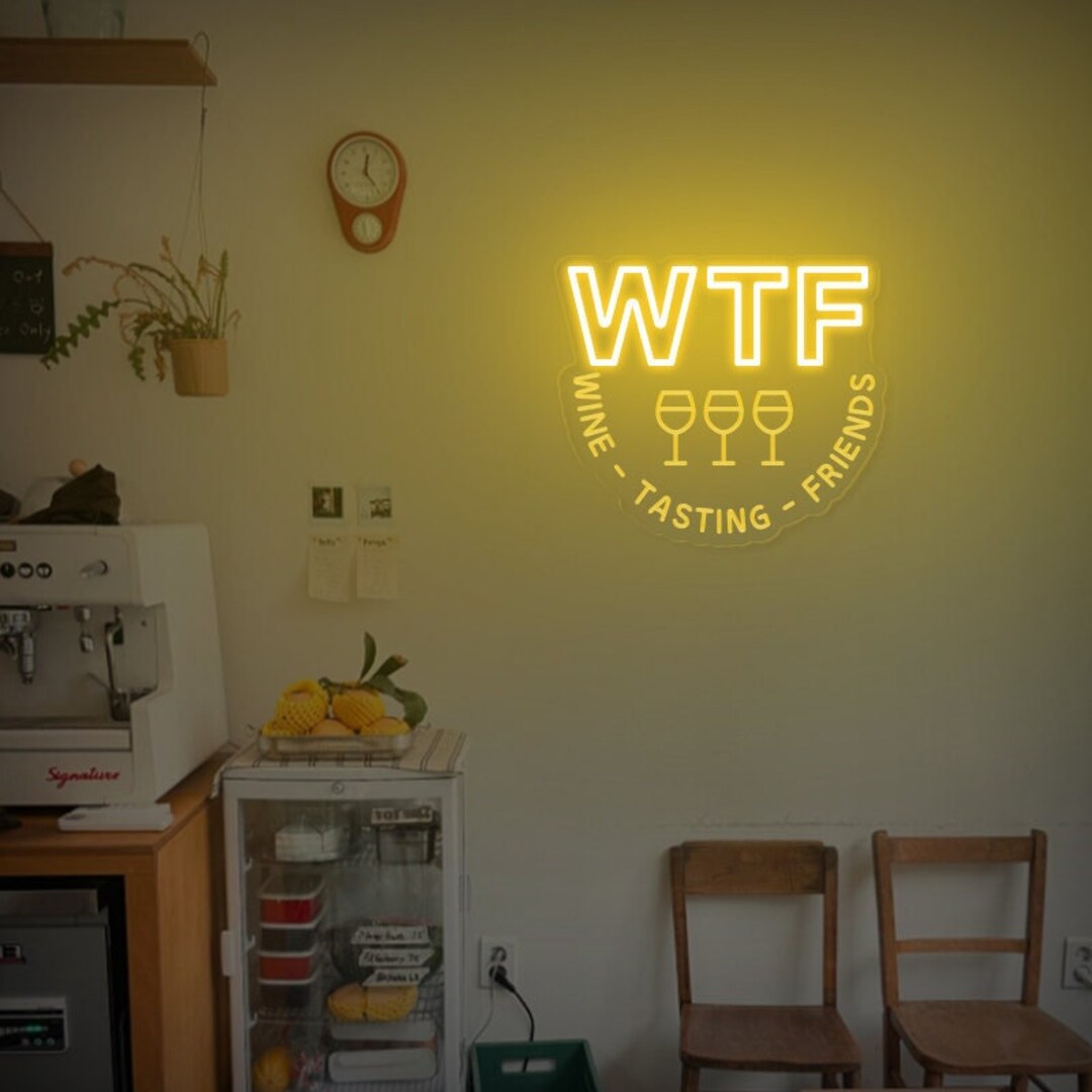 WTF, Wine Tasting Friends Neon Sign, Bar Decor, Y2k Gift, Bedroom Decor ...