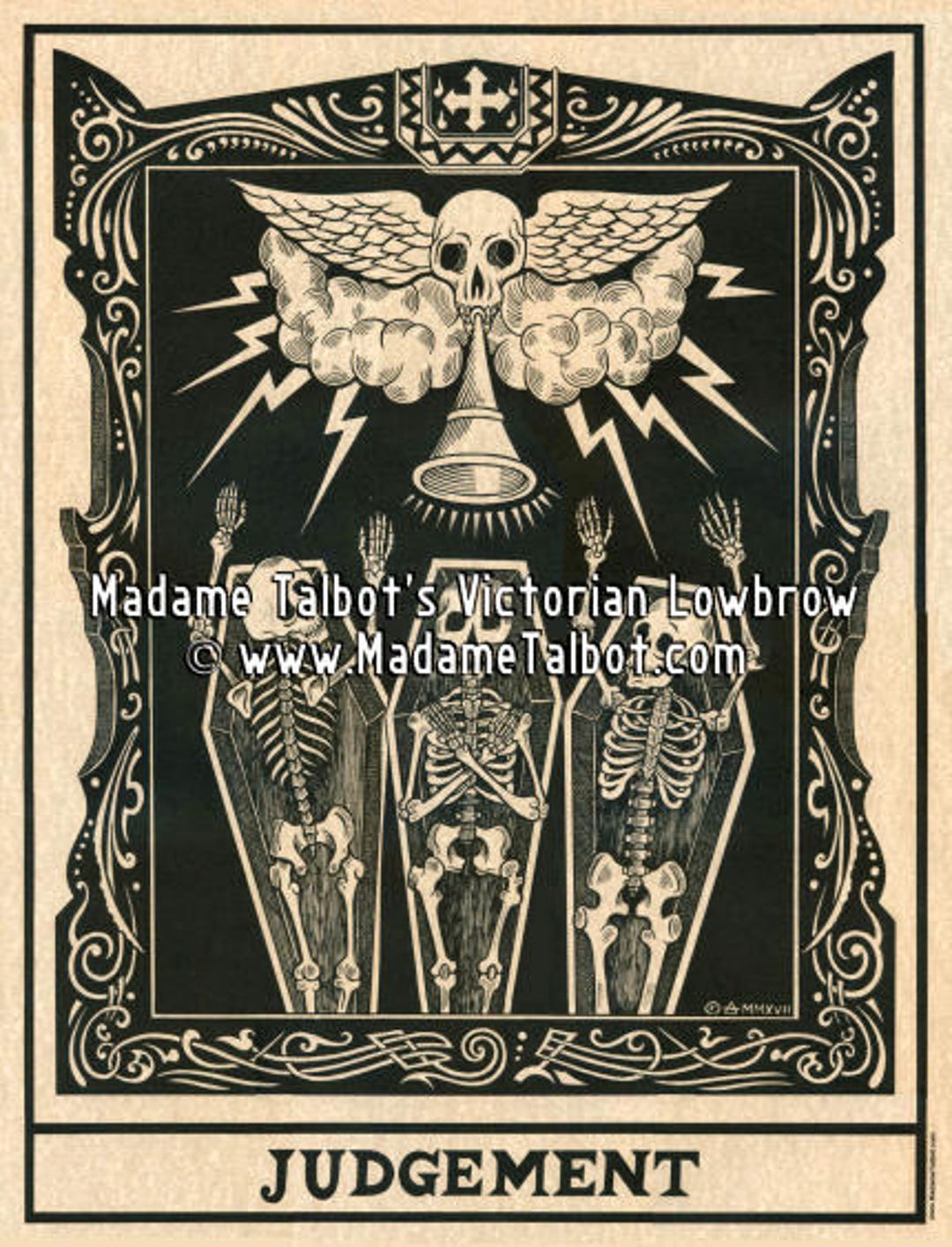 The Judgement Tarot Poster Hand Illustrated in Pen and Ink by Madame ...
