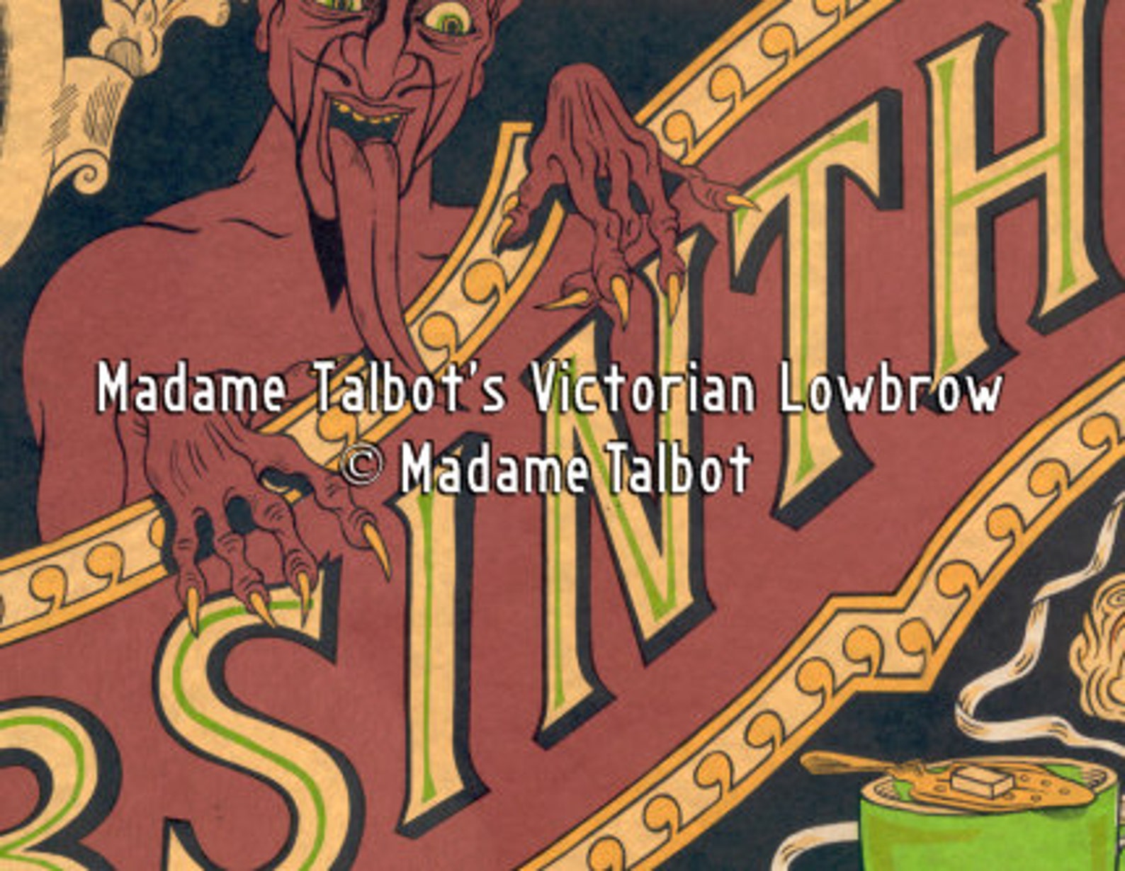 Madame Talbot's Victorian Lowbrow Absinthe Devil Skeleton - Etsy