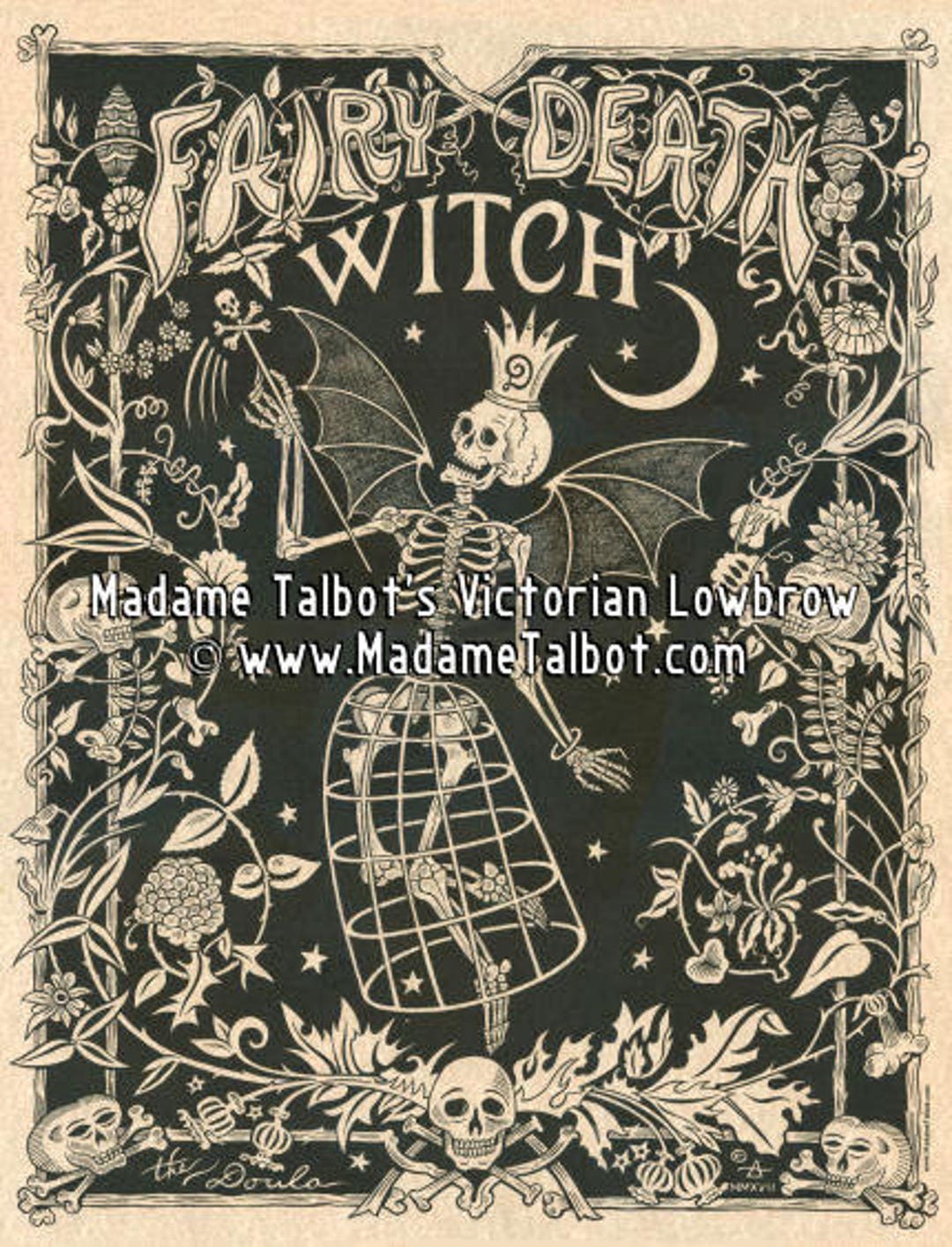 The Fairy Death Witch Poster Hand Drawn Pen-and-ink Print by Madame ...