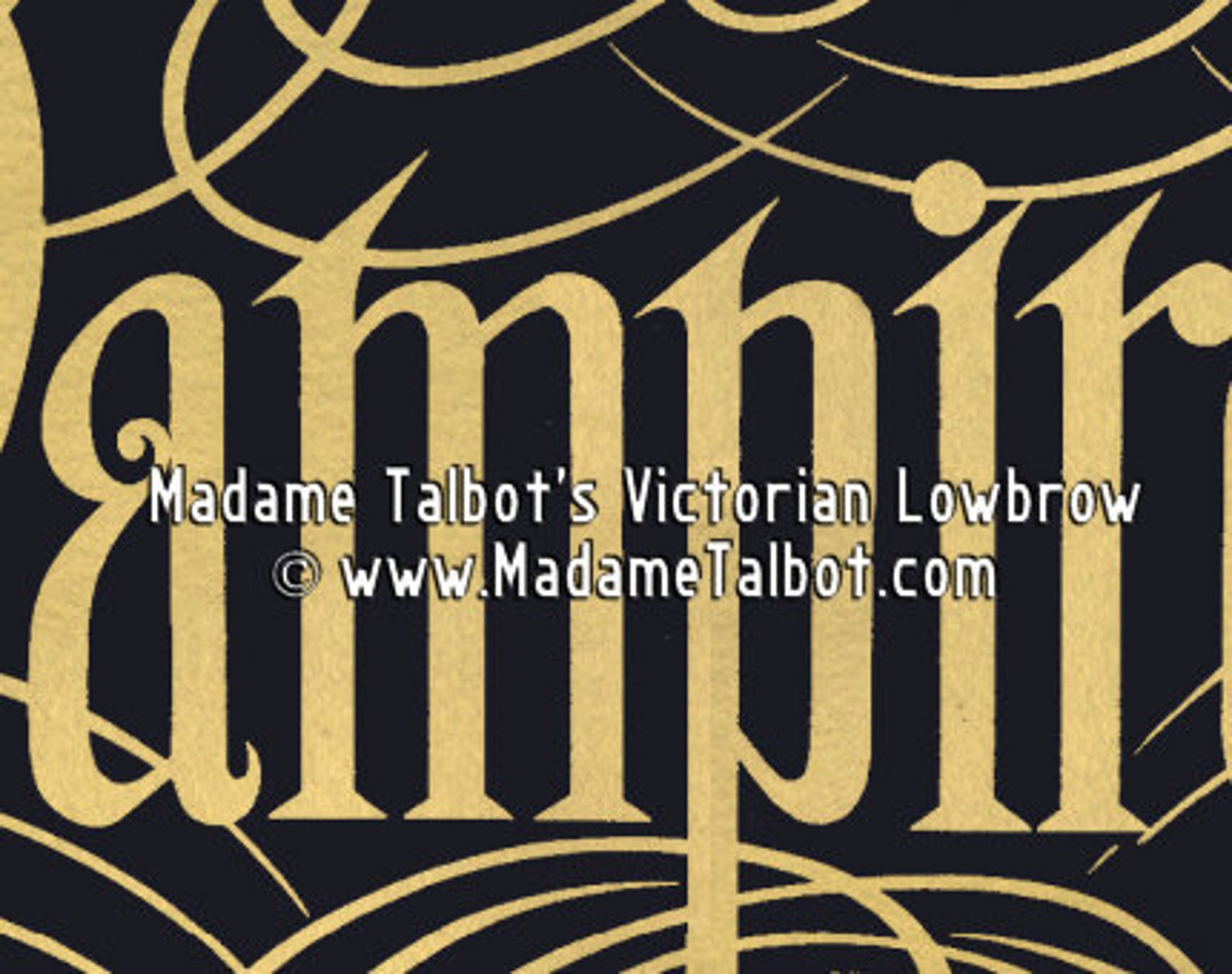 Gold and Black Cursive Calligraphy Vampire Gothic Lowbrow - Etsy