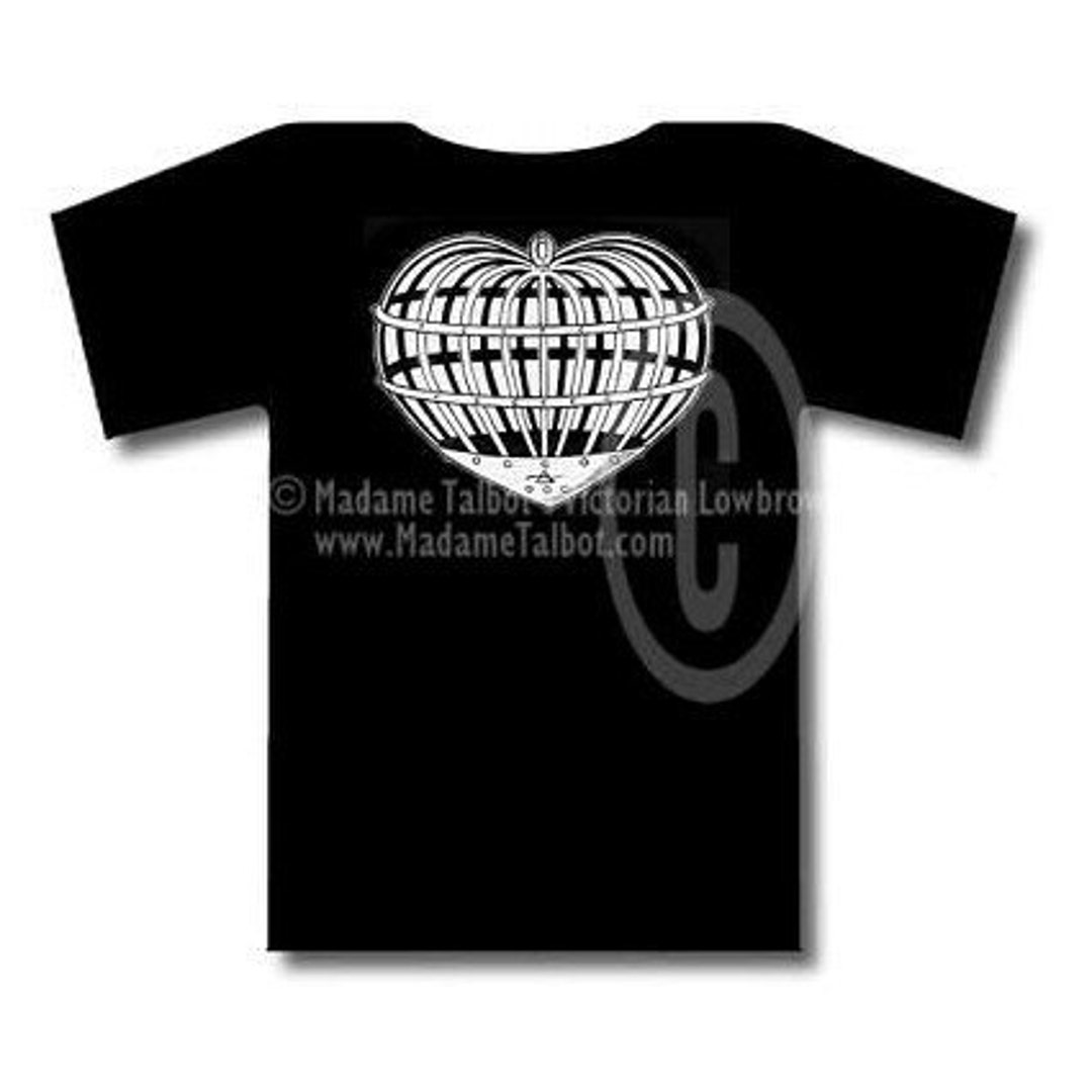 Madame Talbot's Victorian Lowbrow Caged Heart Black T-shirt - Etsy