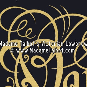 Gold and Black Cursive Calligraphy Vampire Gothic Lowbrow Poster Print ...