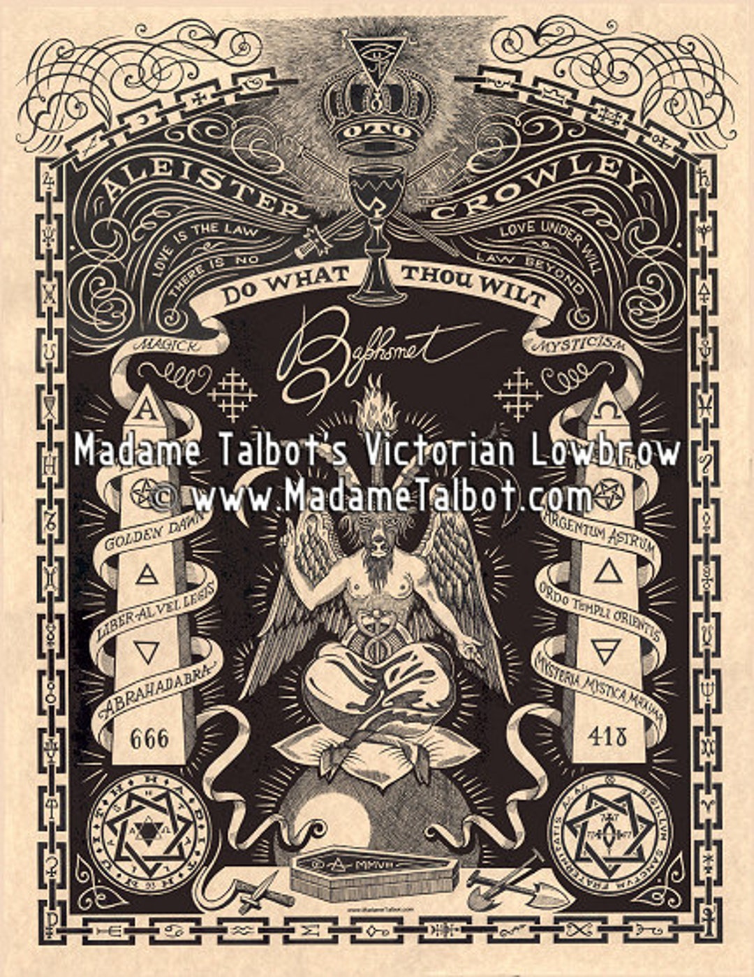 Madame Talbot's Aleister Crowley Baphomet Victorian Lowbrow Occult ...