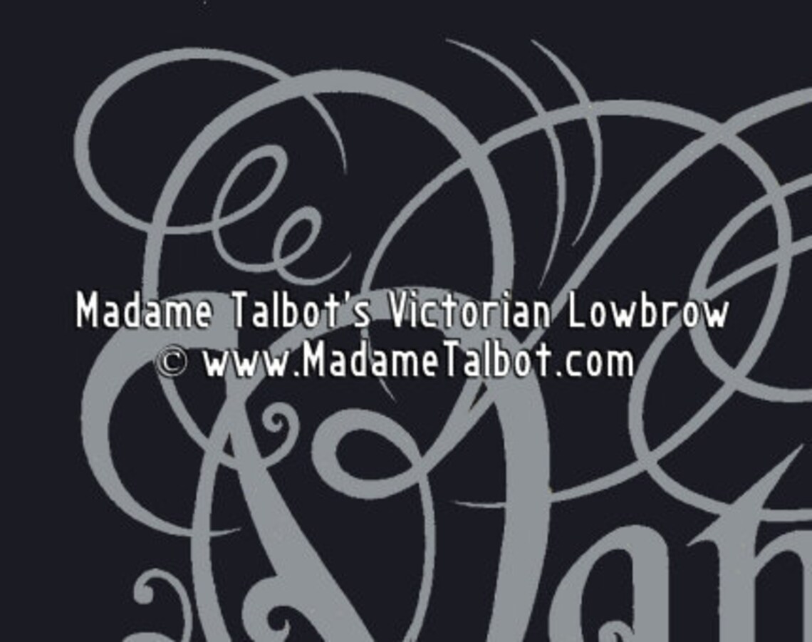 Silver and Black Cursive Calligraphy Vampire Gothic Lowbrow - Etsy