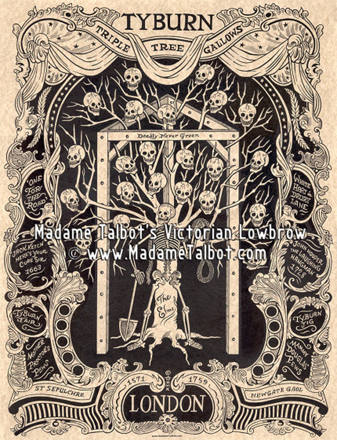 Tyburn Triple Tree Gallows Hanging Tree Execution Victorian Lowbrow ...
