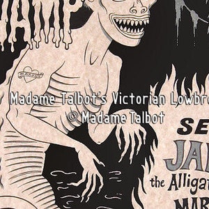 Jake the Alligator Man Marsh's Dime Museum Victorian Lowbrow Poster ...