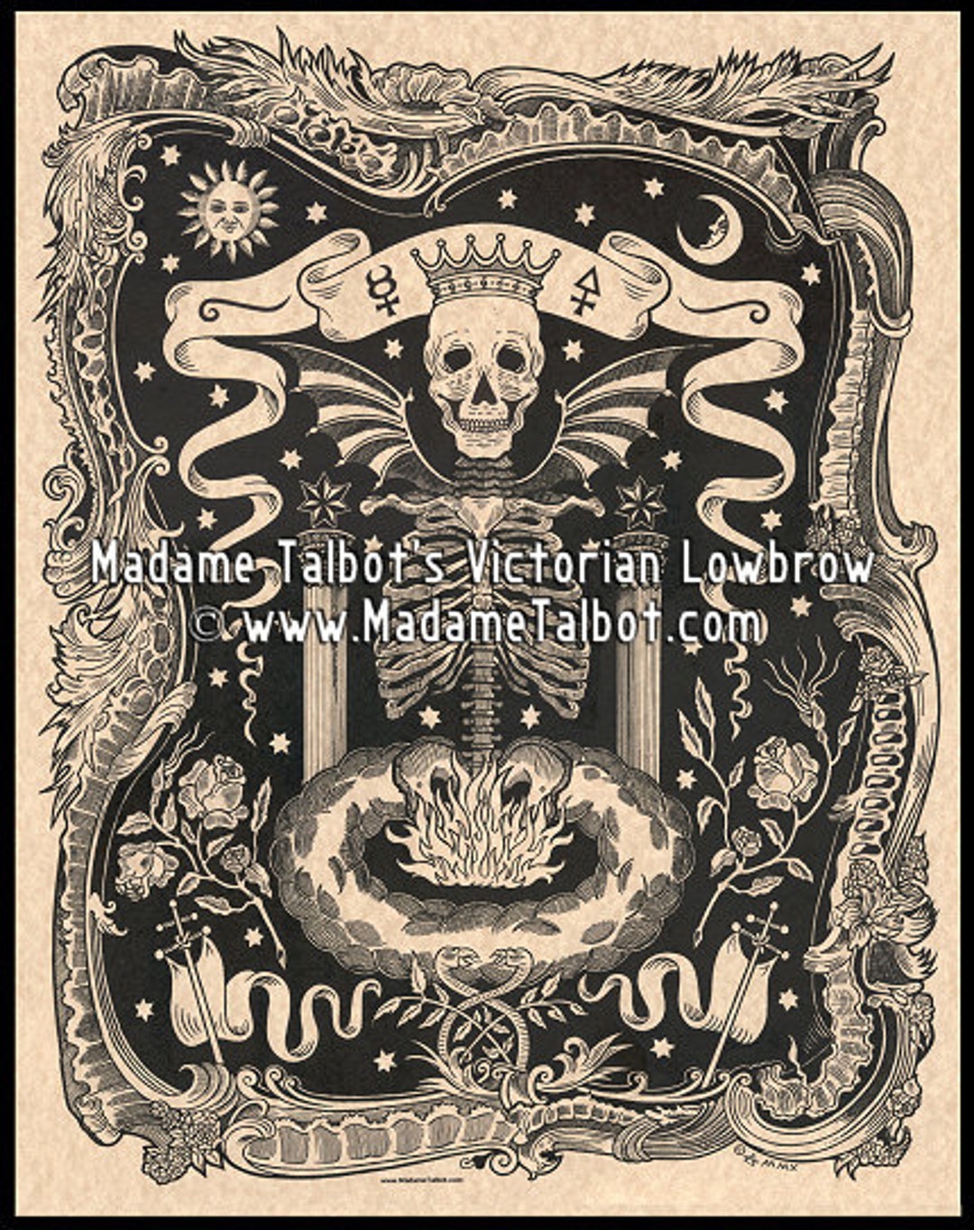 Skull Alchemy Ribcage Skeleton Skull Gothic Lowbrow Occult Poster - Etsy