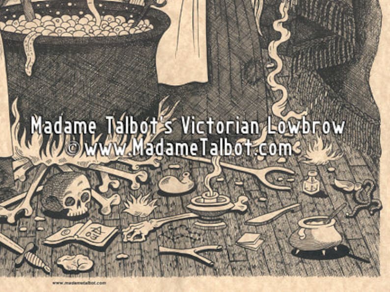 Macbeth Trinity of Witches Old Crones Parchment Gothic Lowbrow | Etsy