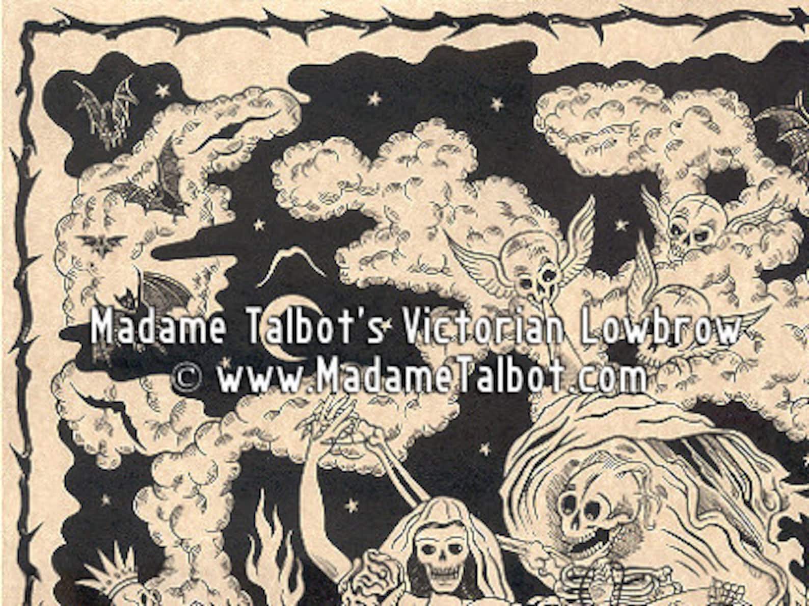 Danse Macabre Dancing in the Graveyard Victorian Lowbrow | Etsy