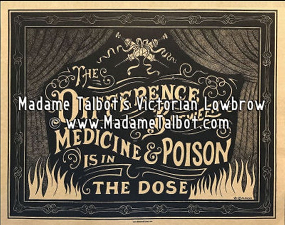 Medicine and Poison Poster the Difference Between is in the | Etsy