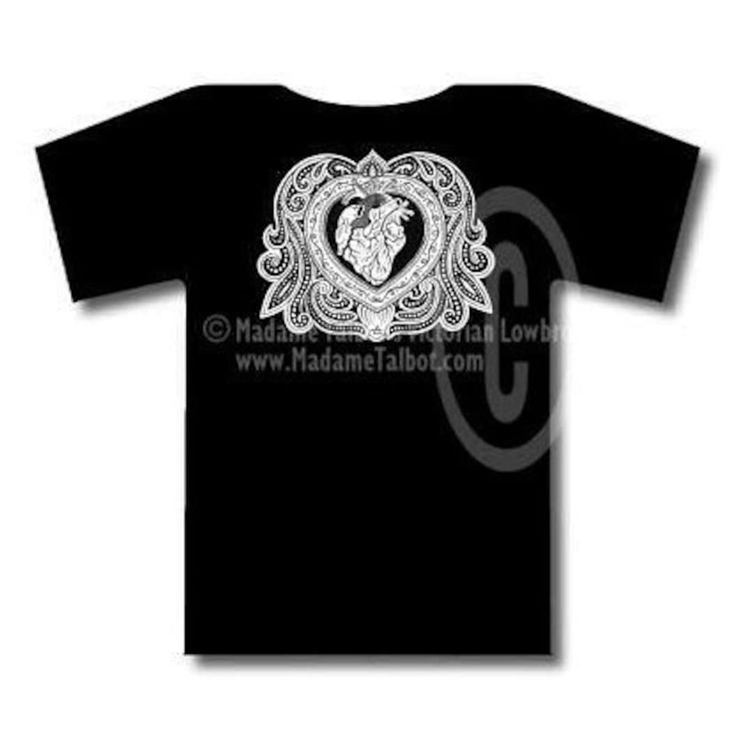 Madame Talbot's Victorian Lowbrow Ornate Heart Black T-shirt - Etsy