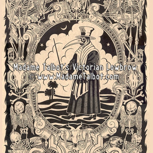 Black Death Plague Doctor Medieval Skeleton Poster Madame - Etsy