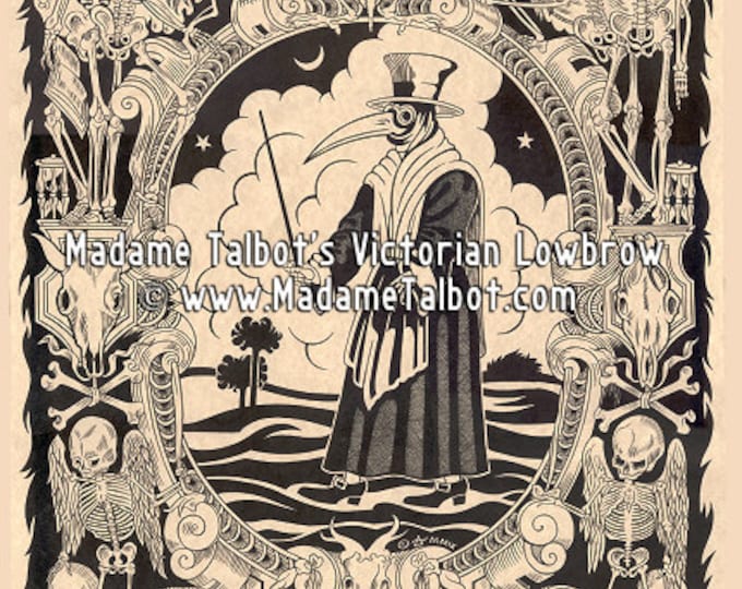 Black Death Plague Doctor Medieval Skeleton Poster Madame - Etsy
